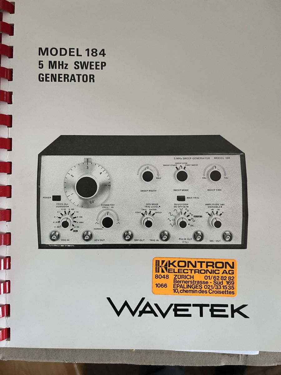 Wavetek 5 MHz Sweep Generator Model 184 - Top Zustand! (55) (Defekt) in ...