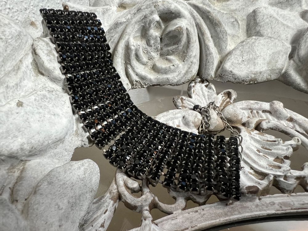 funkelnd Gablonzer Bracelete antik - schwarz - extravagnt (Gebraucht ...