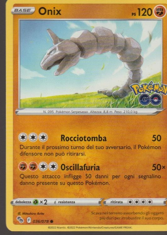 TCG POKEMON Pokemon Go PGO 036 / 078 ONIX Italiano | Kaufen auf Ricardo