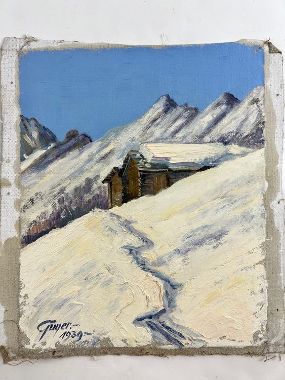 Berglandschaft Gemälde Signiert. (Gebraucht) in Neuhausen am Rheinfall für CHF 5 – mit Lieferung ...