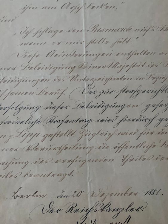 Otto Fürst von Bismarck, Autogramm, Brief (Gebraucht) in Fehraltorf für ...