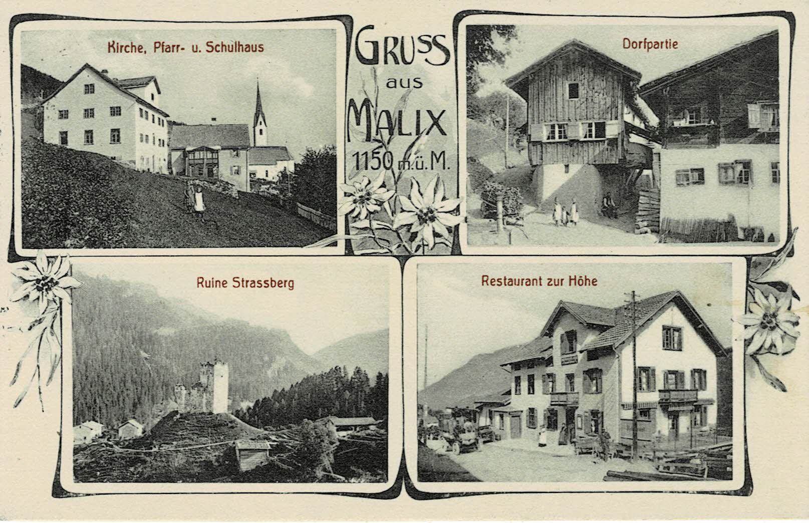 Gruss aus MALIX Churwalden GR sehr schöne Mehrbildkarte 1911 (Gebraucht ...