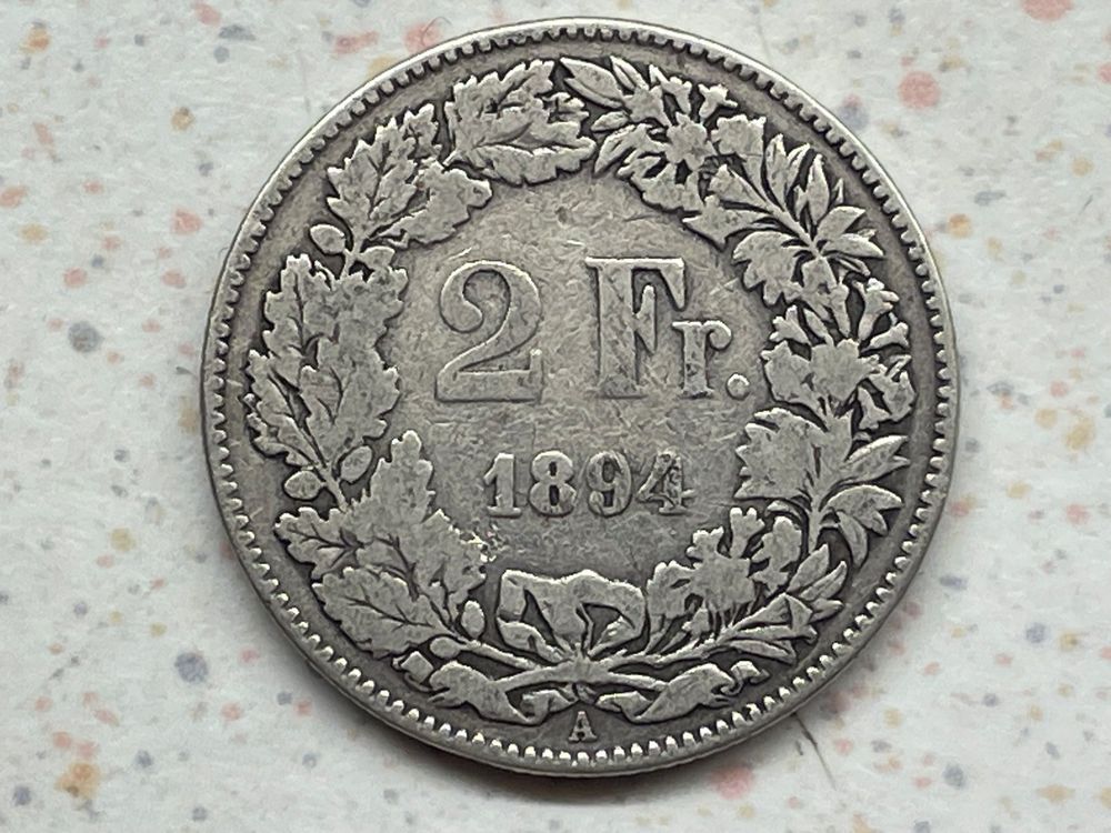 1894 2 Franken Top-Jahrgang !!! uralt !!! (Gebraucht) in Winterthur für ...