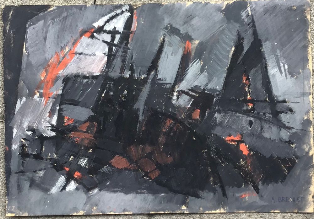 André BRECHET (1921-1993) Gouache Gemälde Handsigniert (Gebraucht) in Root für CHF 40 – mit ...