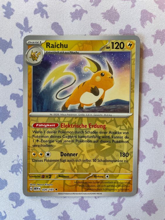 Raichu 026/165 reverse Holo - Pokemon 151 DE (Neu (gemäss Beschreibung ...