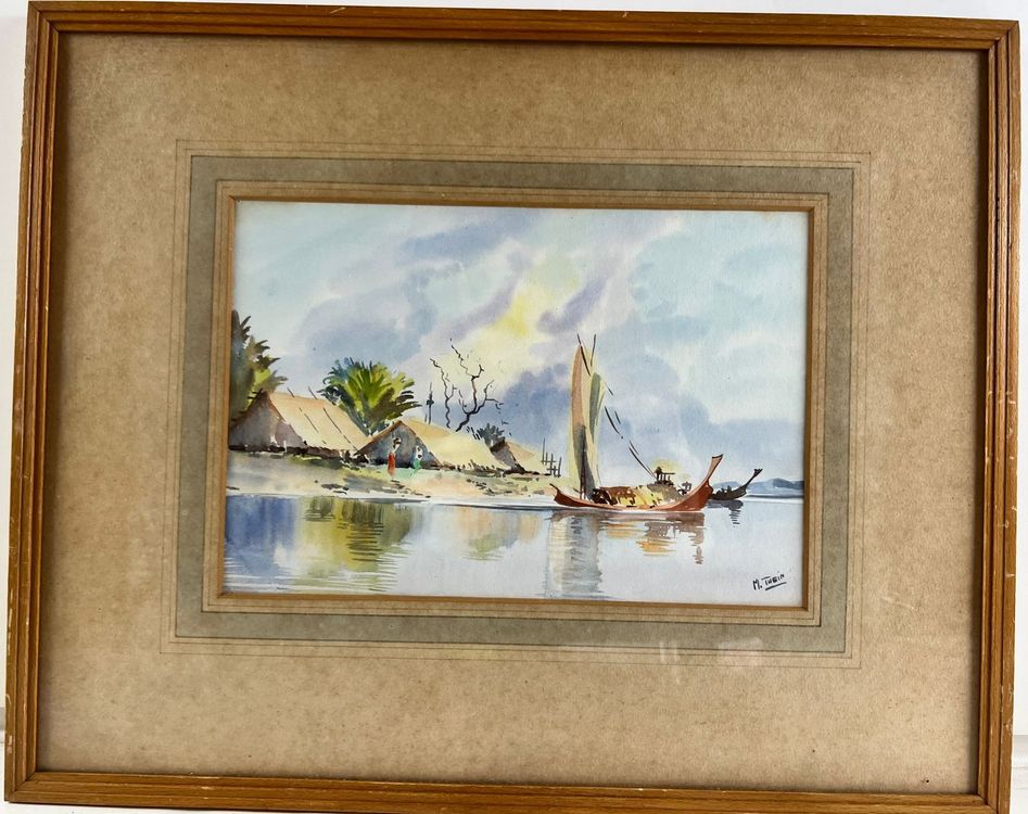 Hafen Aquarell Signiert mit Notiz | Kaufen auf Ricardo