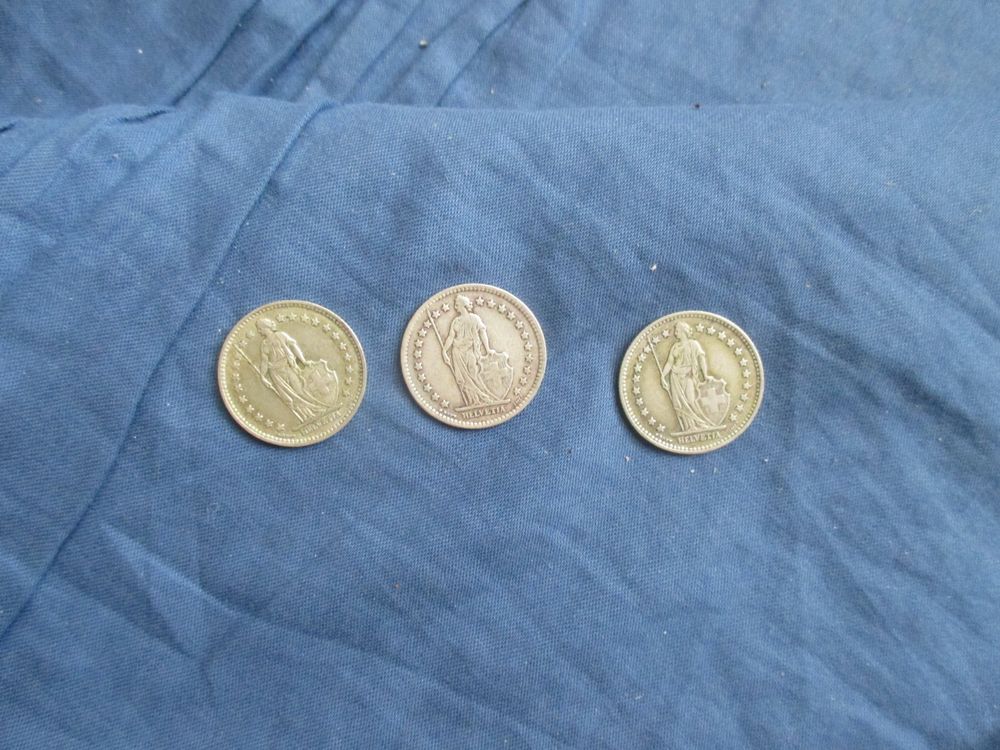 lot de 3 pièces de 1 fr. en argent (1943, 1956 et 1957) | Kaufen auf Ricardo