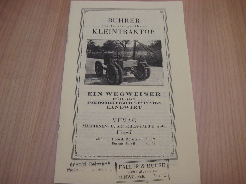 Kleintraktor Bührer Original Prospekt wie NEU (Neu (gemäss Beschreibung ...