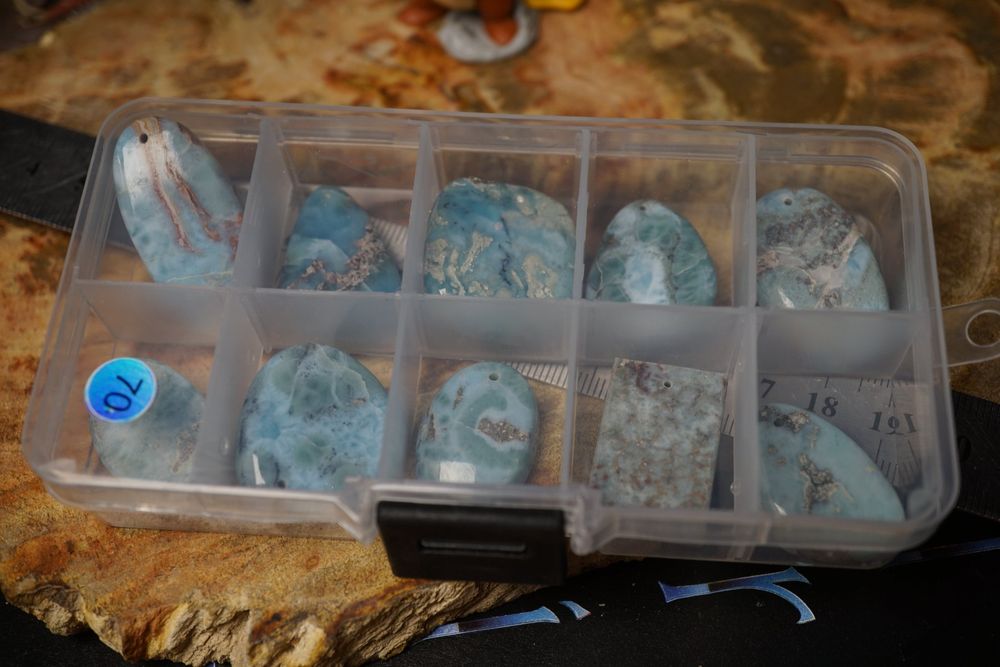 Larimar Gelocht Anhänger Set: 10 x Stück in Box no70 (Neu und originalverpackt) in Eschenbach SG ...