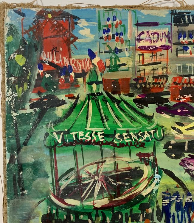 Pariser Strassenszene/Karneval Gemälde unleserlich Signiert (Gebraucht) in Root für CHF 10 – mit ...