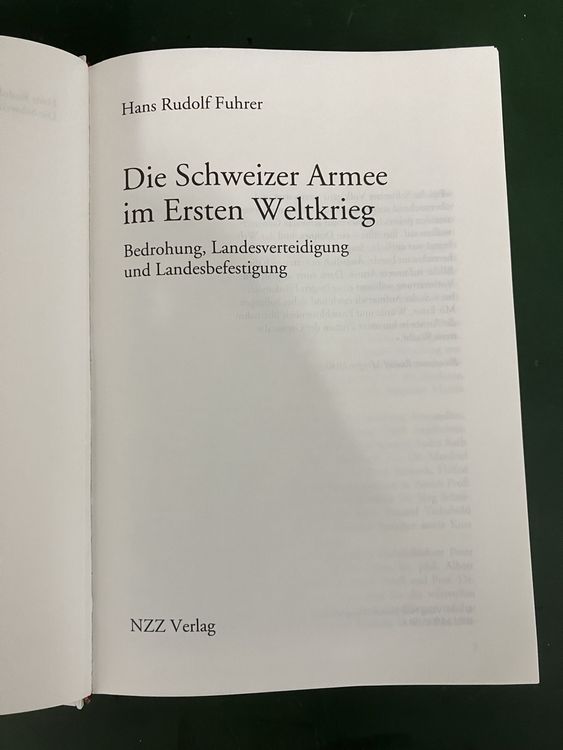 Die schweizer Armee im 1. Weltkrieg Hans Rudolf Fuhrer | Kaufen auf Ricardo