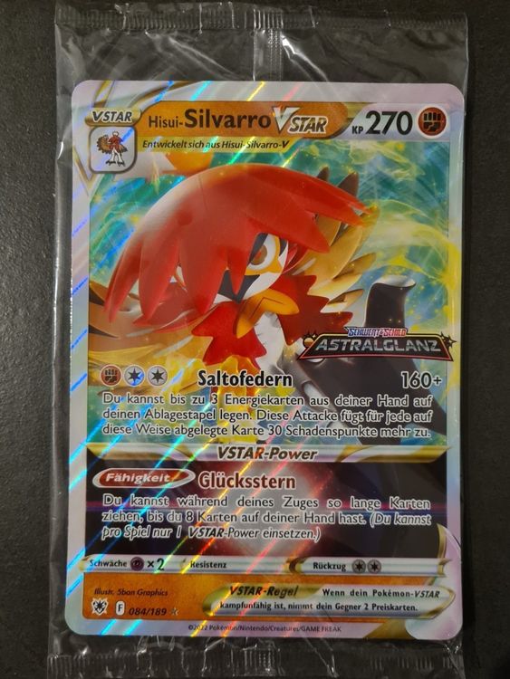 × Neue grosse Pokemon Holo Karte: Hisui-Silvarro - VStar × (Neu und ...