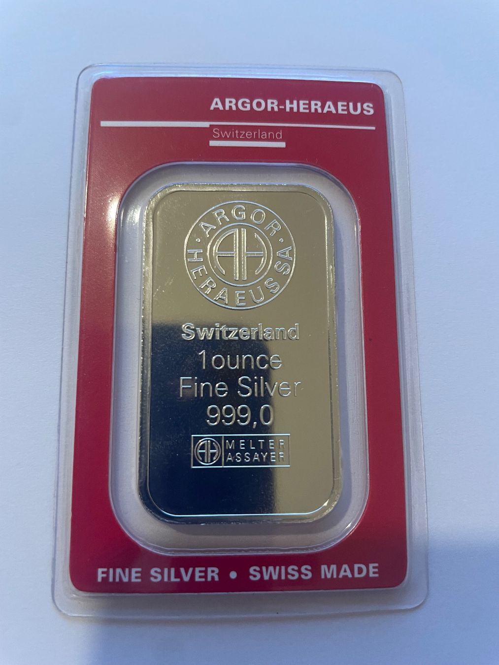 Argor-Heraeus 1 Unze Feinsilber 999,0 Schweizer Silber (Gebraucht) in ...