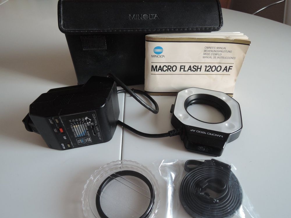Minolta AF Macro Blitz - Flash 1200 + Full Set Tested | Kaufen auf Ricardo