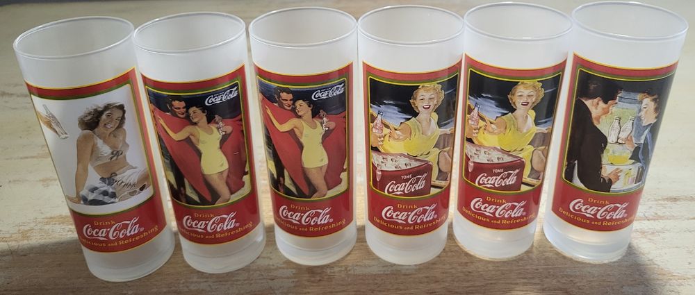 6 verres Coca-Cola collection Pin-Up (Gebraucht) in Montet (Glâne) für ...
