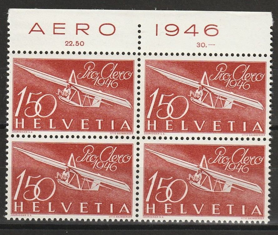 Sondermarke Pro Aero 1946 im postfrischen Viererblock | Kaufen auf Ricardo