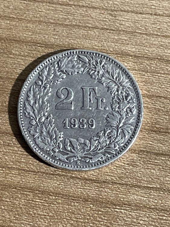 2 Franken Schweiz 1939 Silber (Gebraucht) in Schlossrued für CHF 6 – mit Lieferung auf Ricardo ...