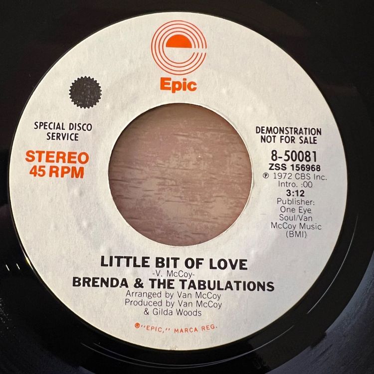 Brenda & The Tabulations - Little Bit Of Love /US-Promo 1975 (Gebraucht ...