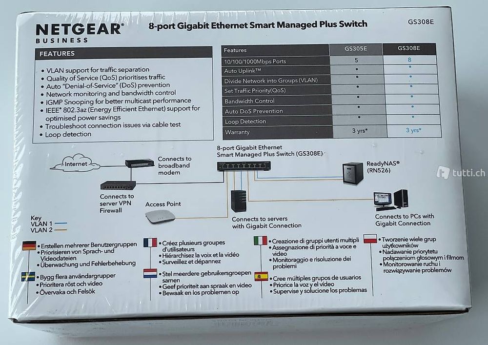 NEW 8-Port Switch NETGEAR GS308E (Neu und originalverpackt) in Ballwil ...