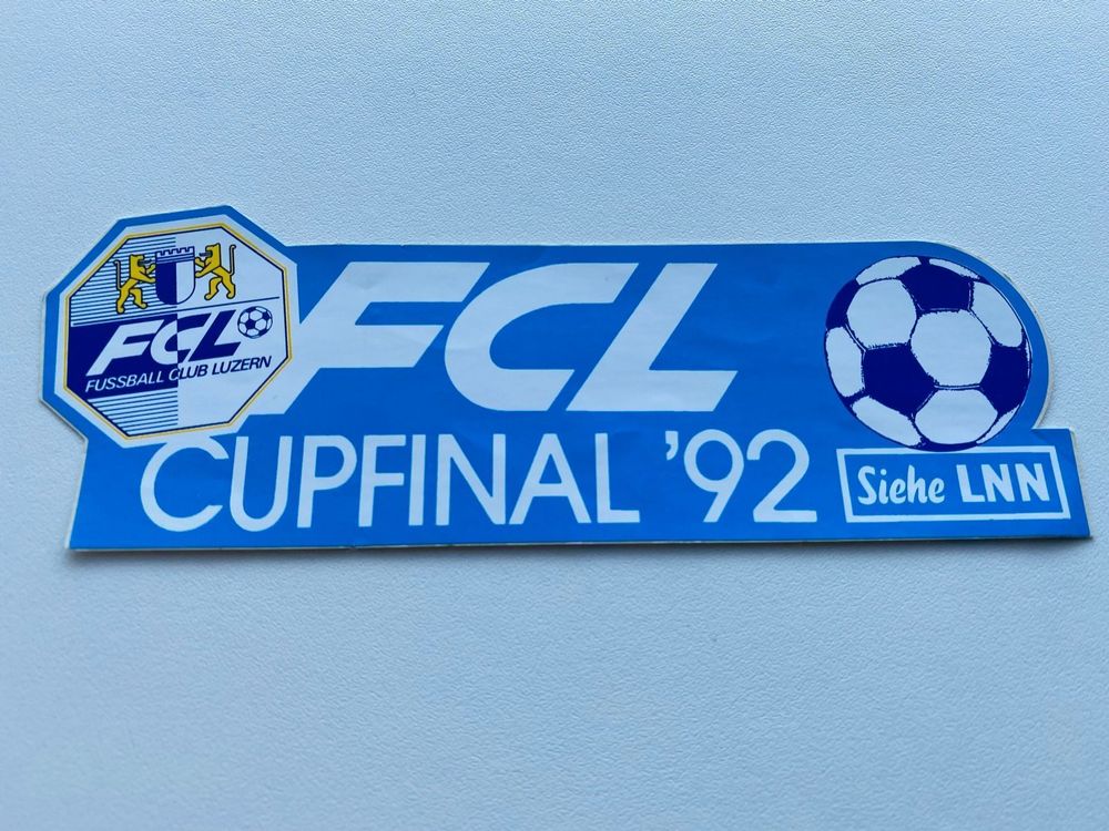 FCL Cupfinal 1992 Original Kleber Sticker FC Luzern RAR (Gebraucht) in ...