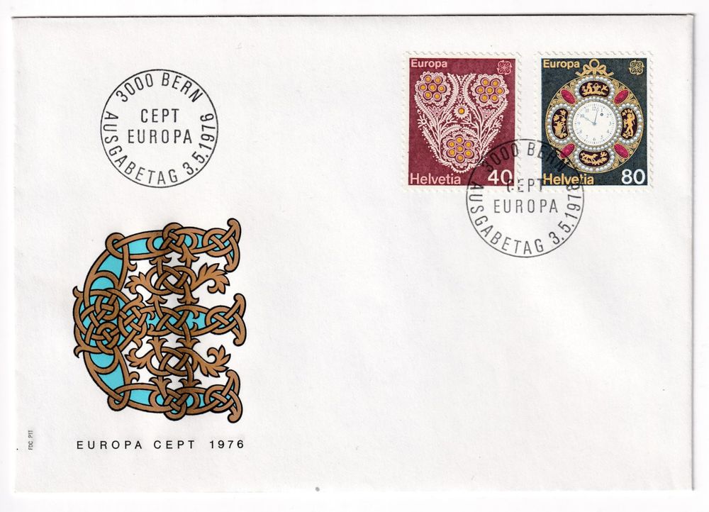 Abart FDC 1976 blauer Strich in Uhr roter Punkt in 80Rp (Neu und ...