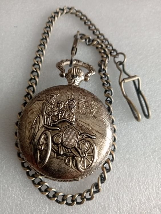 Oldtimer Taschenuhr, Handaufzug, Sprungdeckel mit Kette (Gebraucht) in ...