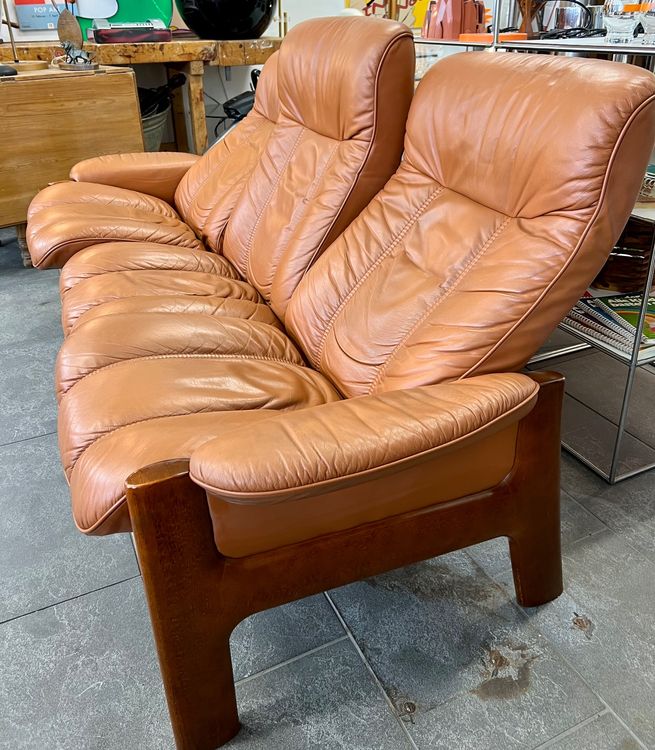 80 Jahre Design Teakholz Stressless Leder 3er und 2er Sofa | Kaufen auf Ricardo