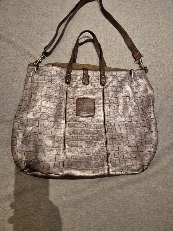 Campomaggi Leder Tasche Silber Vintage Look TOP! (Neu (gemäss ...