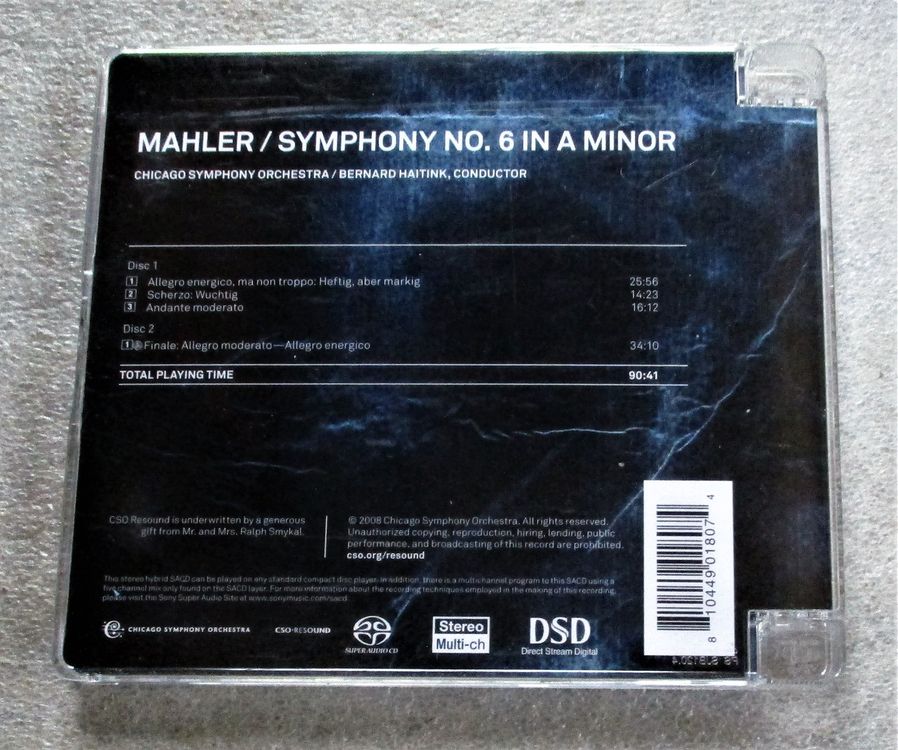 BERNARD HAITINK/G. MAHLER - Symphony No. 6 - SACD | Kaufen auf Ricardo