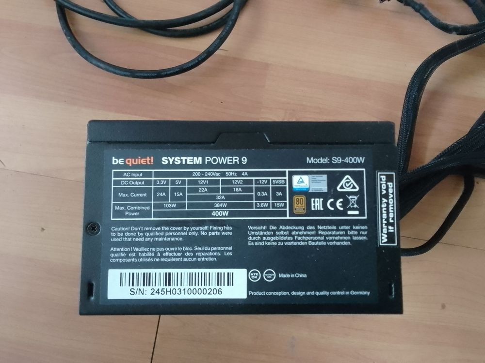PC Netzteil Be Quiet! System Power 9 400 W (Gebraucht) in Ebmatingen ...