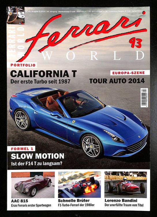 ferrari WORLD Heft 2 (2014) "California T, AAC 815, FORMEL 1 (Gebraucht ...