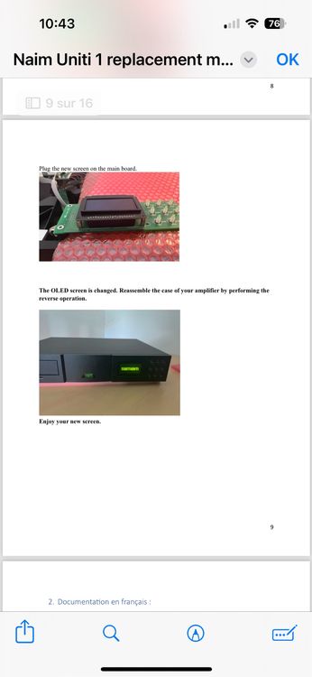 Naim Uniti 1 + NVI Screen Replacement Kit (Neuf avec emballage d ...