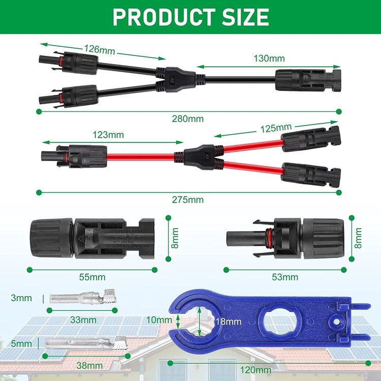 1 Paar Y Stecker Solar Solarpanel Kabel Stecker Photovoltaik (Neu ...