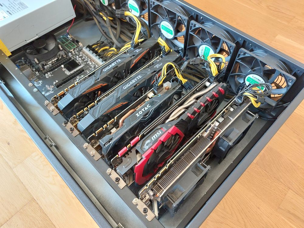 Mining Rig case 5 x GTX 1070 mit Ram & CPU ca. 11Kh/s Dynex | Kaufen ...