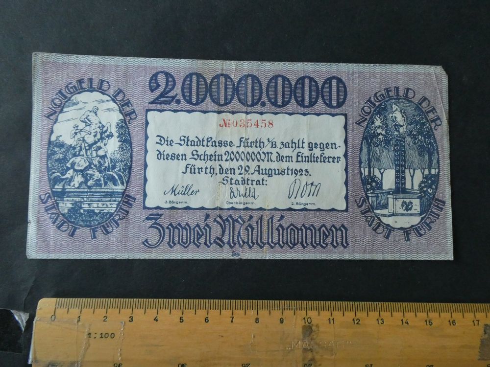 Dt. Reich 1923, Fürth, 2 Millionen Mark | Kaufen auf Ricardo