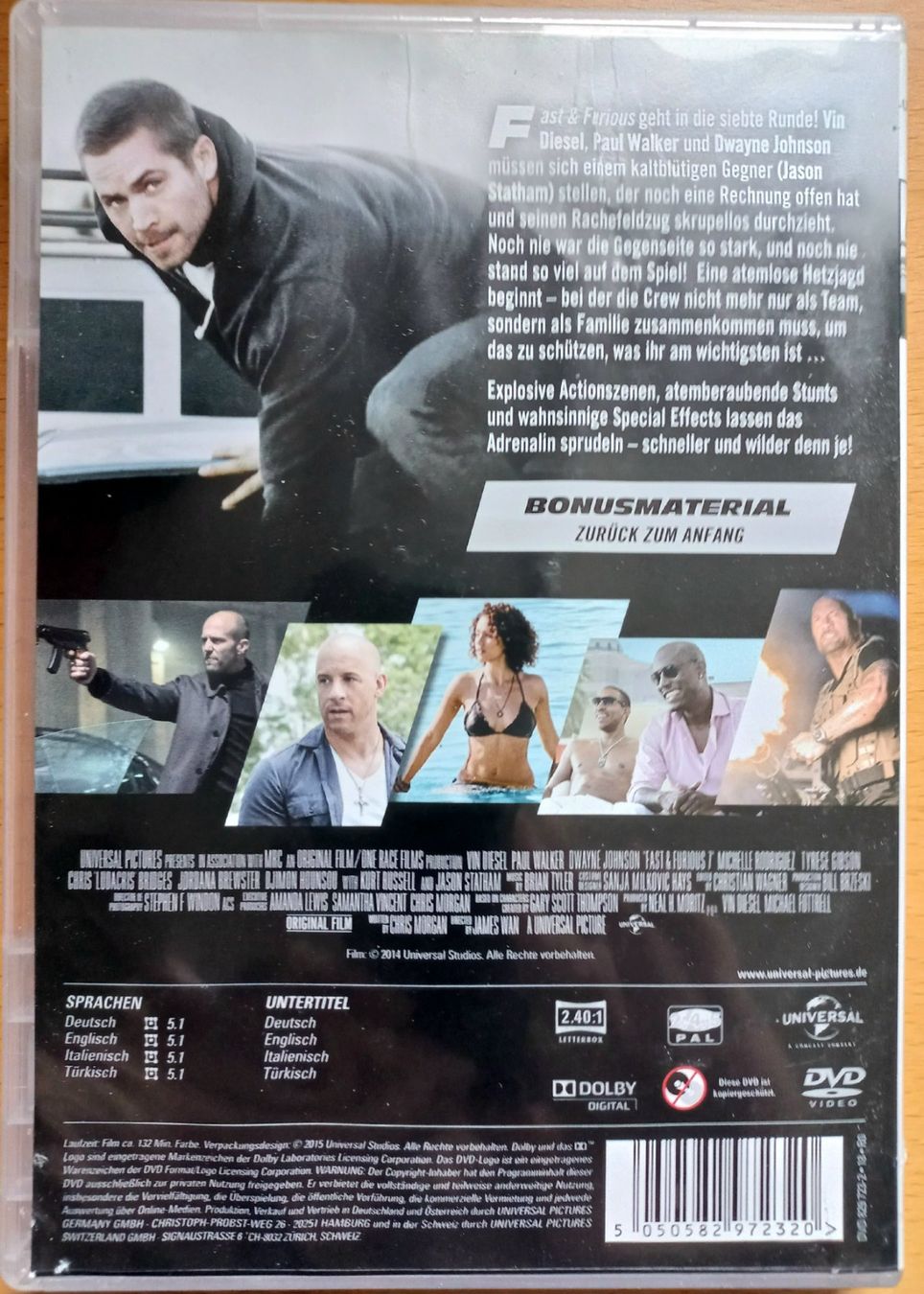 DVD D/E/I/Türk - Fast & Furious 7 (Gebraucht) in Niederuzwil für CHF 1 ...