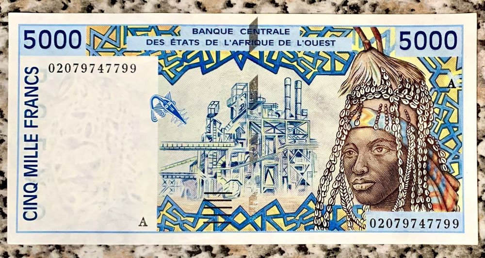 5000 Francs 1992 Elfenbeinküste UNC!!! (Gebraucht) in Oberentfelden für ...