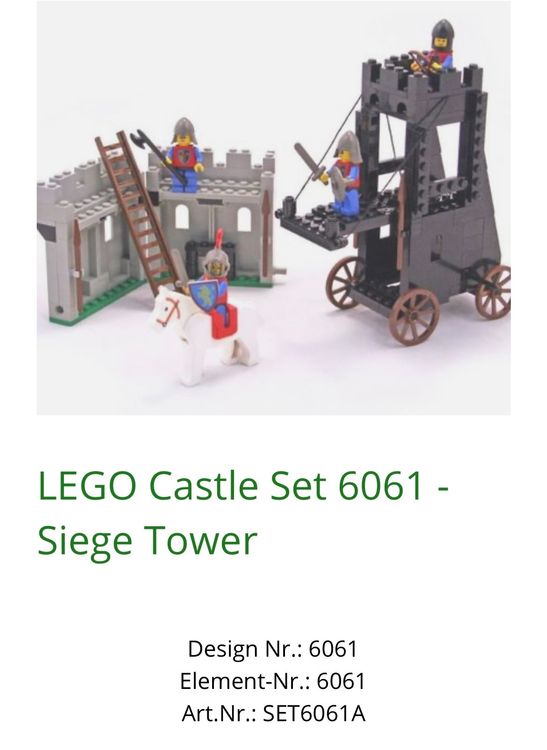 Lego Ritterburg 375 und Belagerungsturm 6061 | Kaufen auf Ricardo