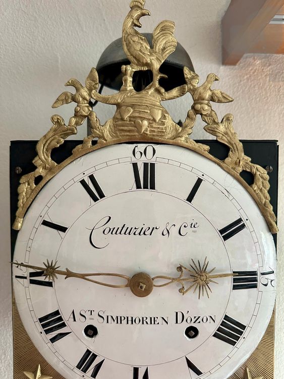 Schöne Comtoise Coq Uhr ca. 1793 - 1818 Burgunder Morez | Kaufen auf ...