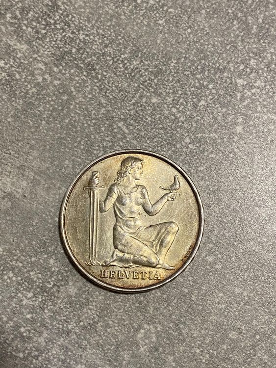 5 Franken Gedenkmünze 1936 Silber Pro patria (Gebraucht) in Wallisellen für CHF 15 – mit ...