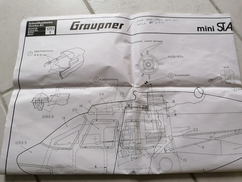 2x Baupläne Graupner Piper PA18 Super Cub Mini Star Ranger (Gebraucht ...