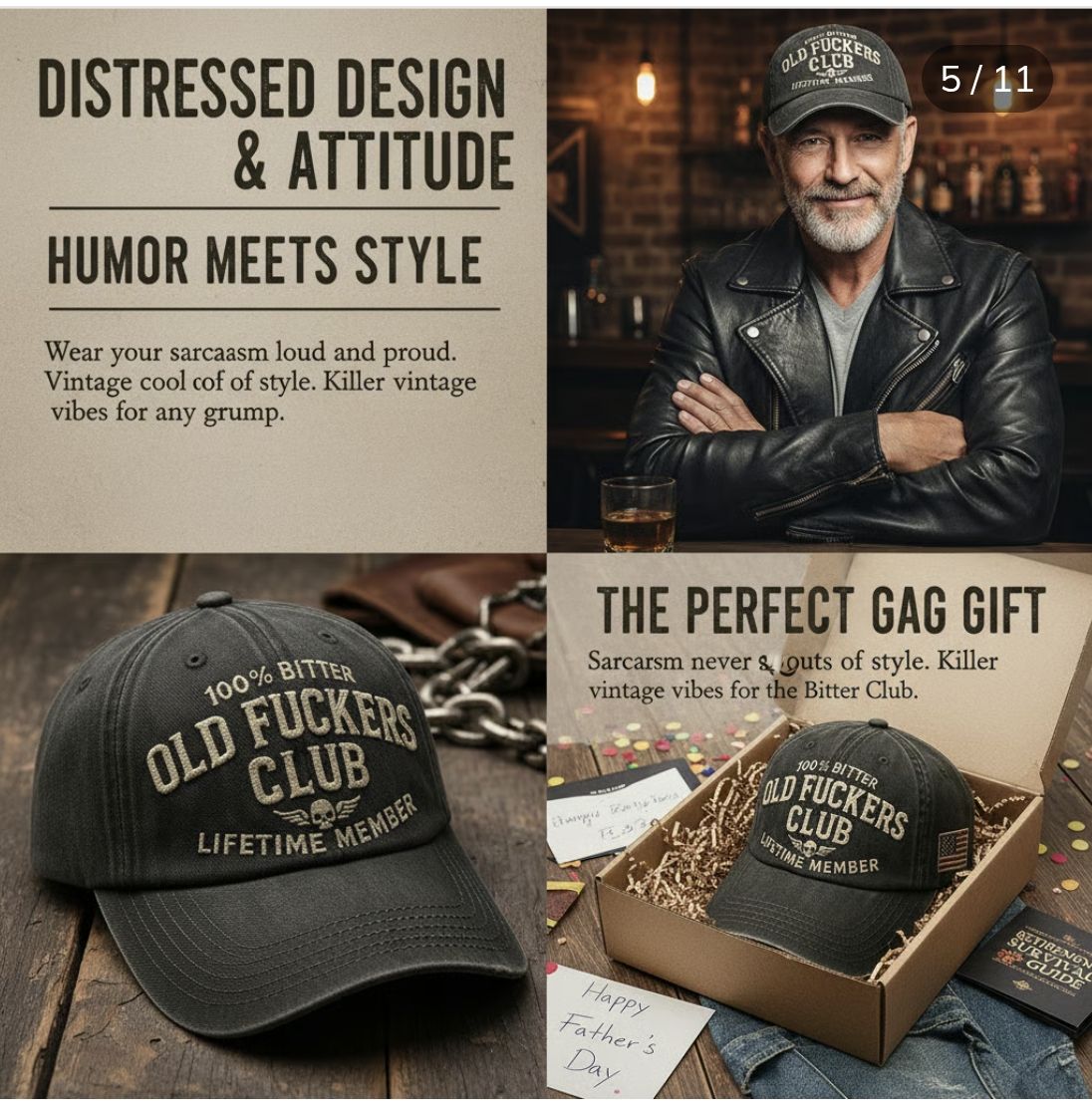 Cap old fuckers bitter . Harley Triumph etc. (Neu und originalverpackt ...