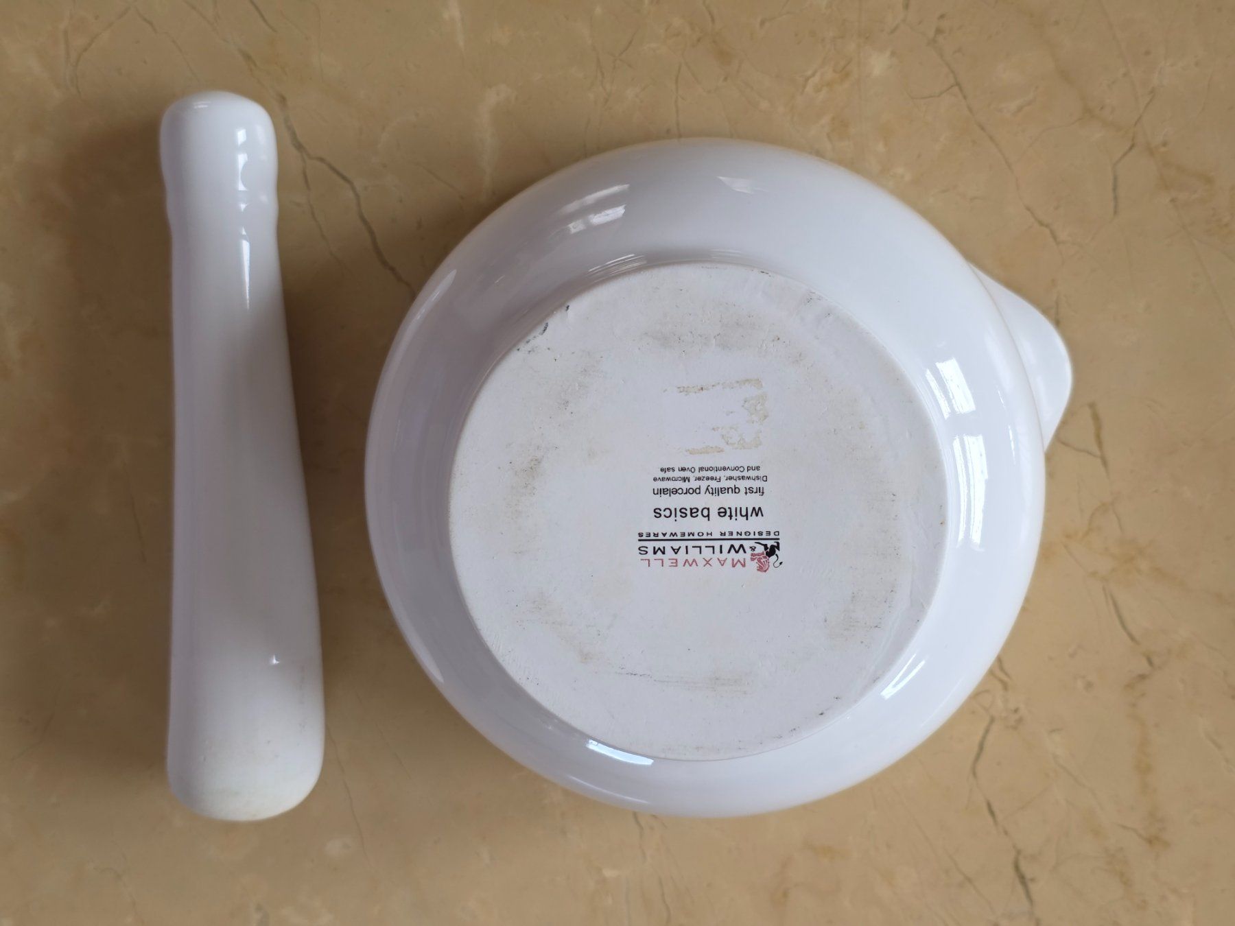 Mörser von Maxwell Williams, weisses Porzellan, 14 x 8 cm (Gebraucht ...