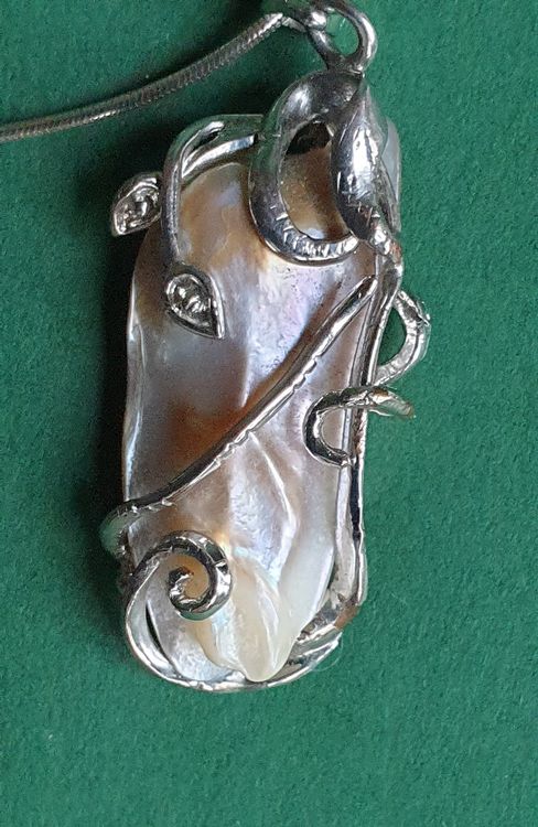 Natir-Perle Anhänger Silber 925 mit Kette Pendant (Gebraucht) in ...