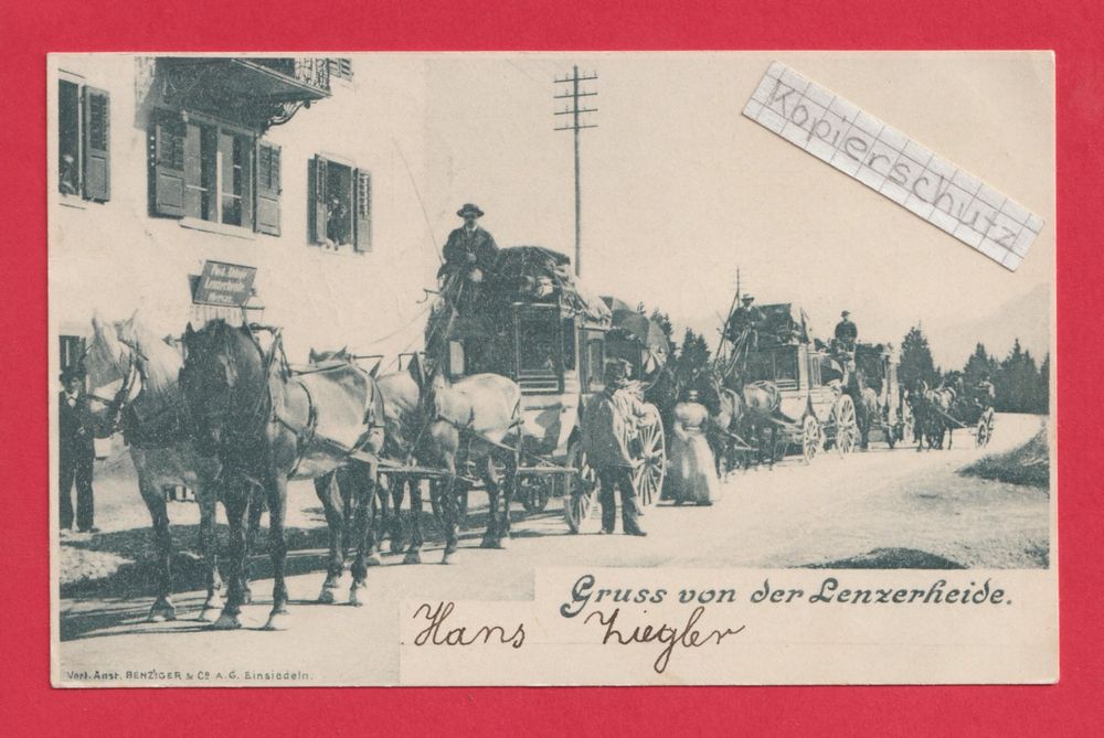 Lenzerheide (GR) mit Postkutschen vor der Post | Kaufen auf Ricardo