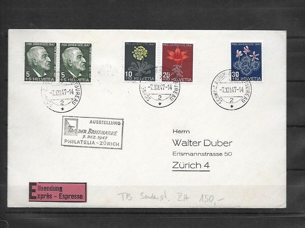 TB Sonderst 1947 Kat: CHF 150.- | Kaufen auf Ricardo