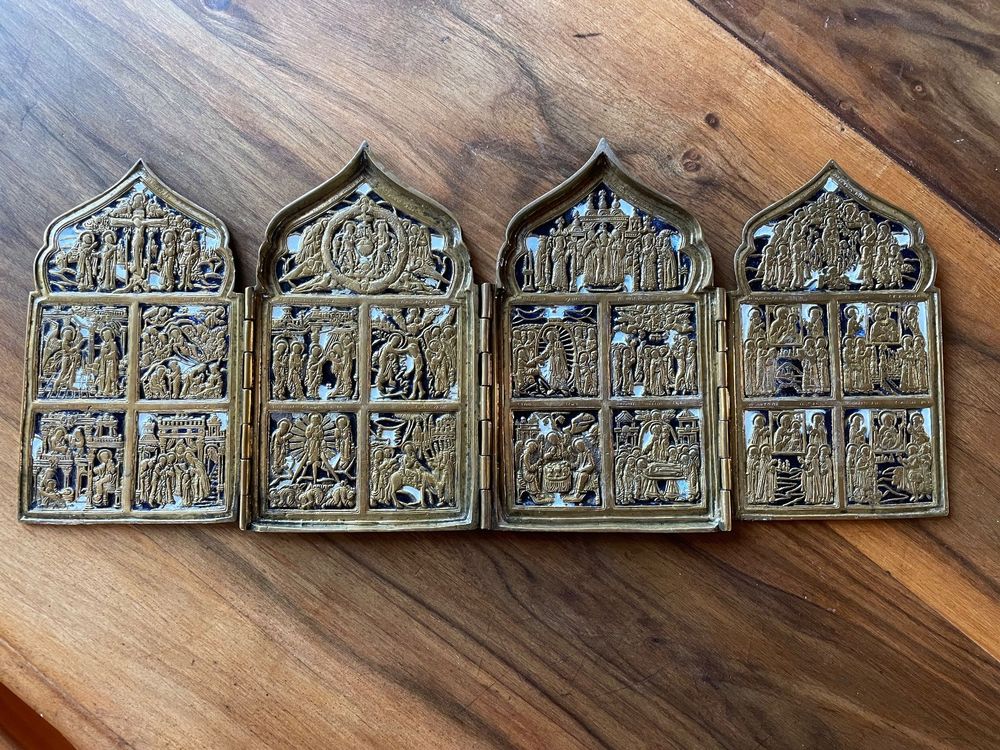 antike Bronze Ikone, Reisealtar | Kaufen auf Ricardo