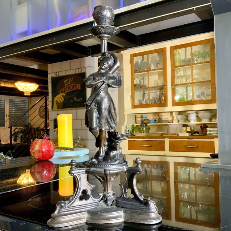 JUGENDSTIL KERZENLEUCHTER ZINKGUSS BRONZIERT UM 1900,FRANCE (Gebraucht) in Biglen für CHF 86 ...