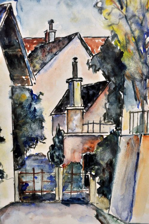 Tableau à l'aquarelle signé Etienne Tach 1950 | Kaufen auf Ricardo