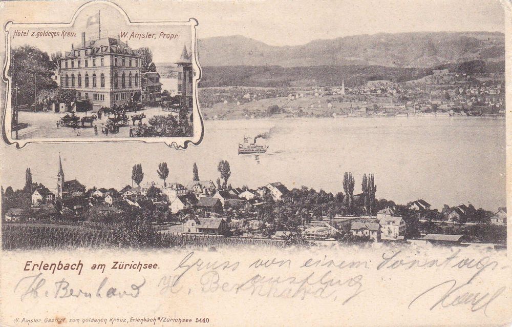 1903/20, "Erlenbach", 4 verschiedene Postkarten (Gebraucht) in ...